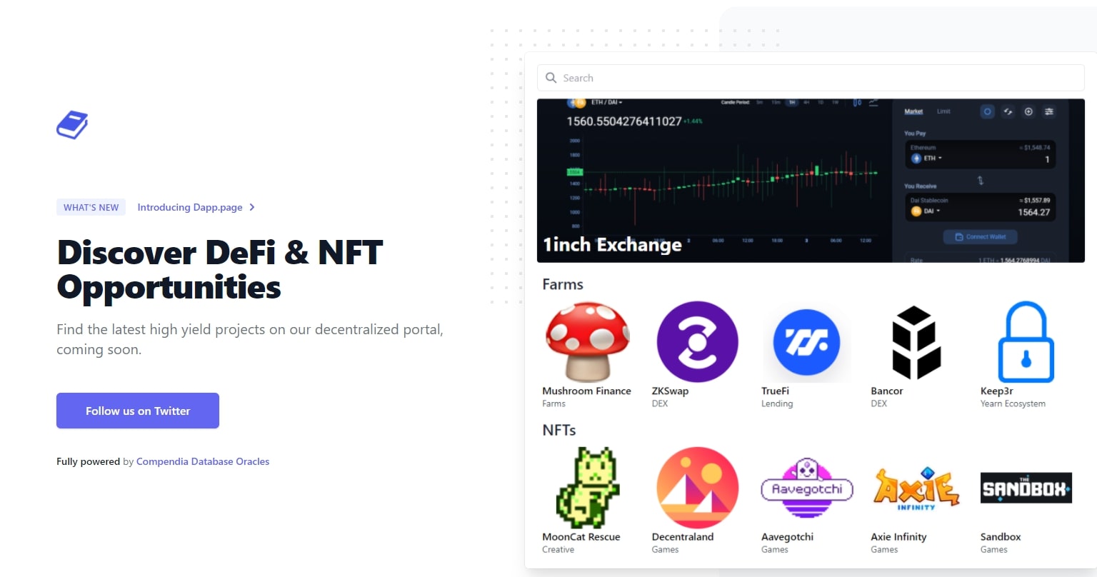Dapp.page - Decentralized DeFi Opportunities Dashboard
